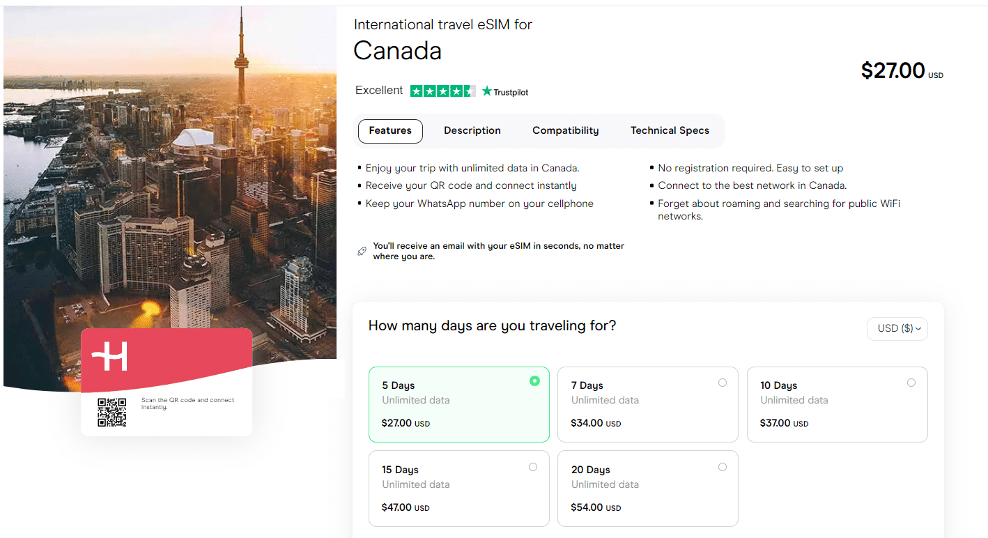 Learn how to get and activate a Bell eSIM Canada - Holafly