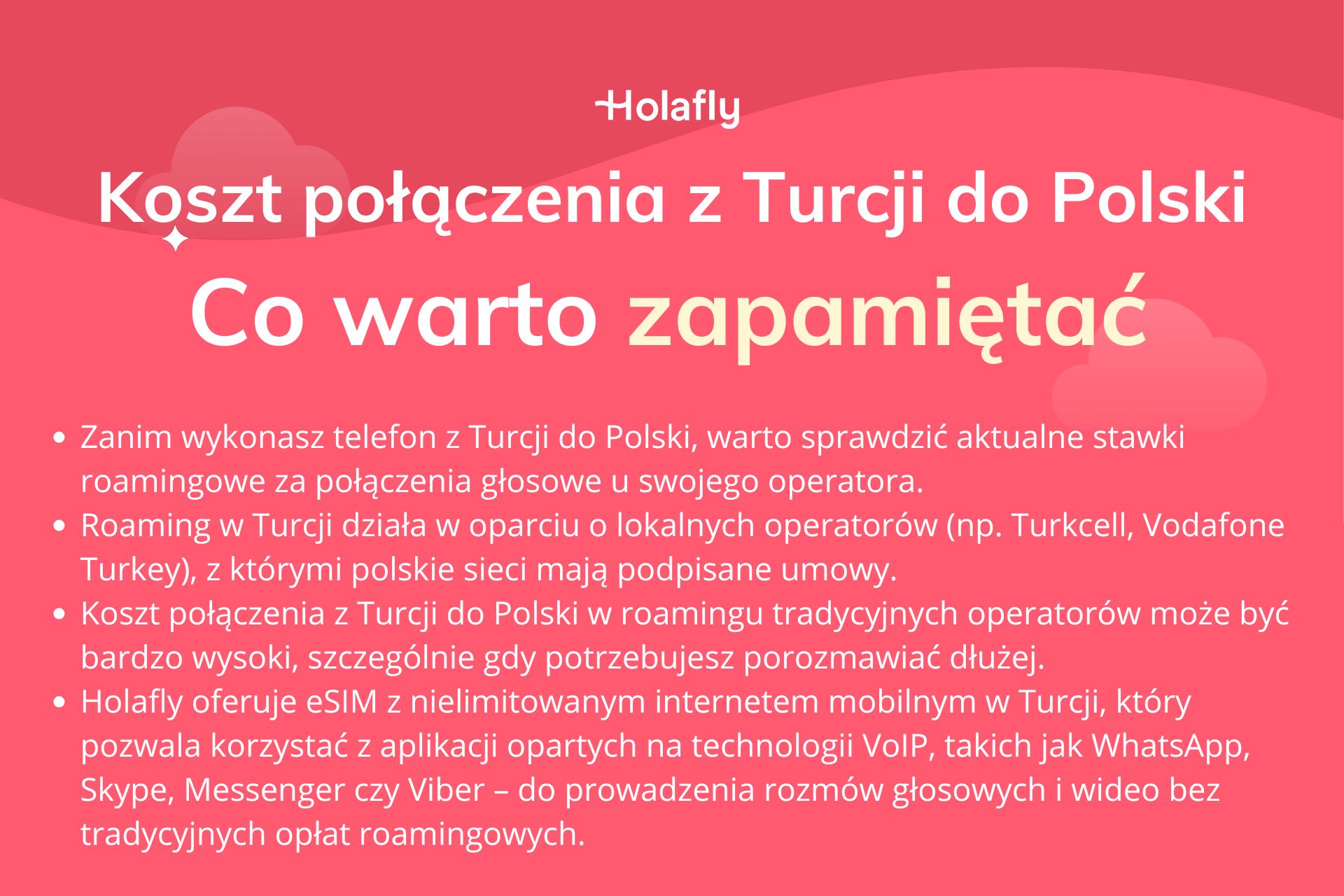Koszt połączenia z Turcji do Polski [2026 ]