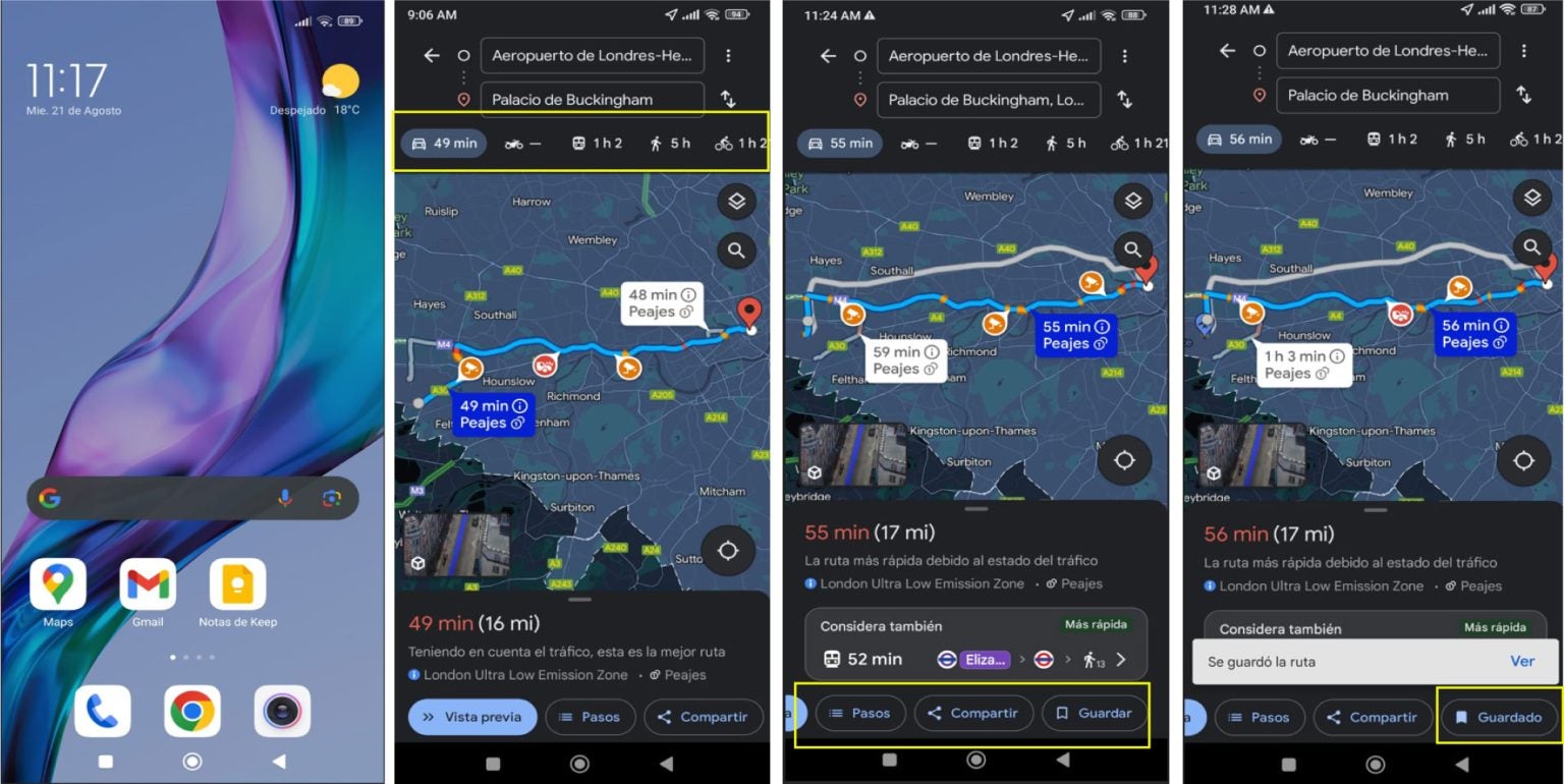 ¿Cómo guardar la ruta en Google Maps? Guía paso a paso - Holafly