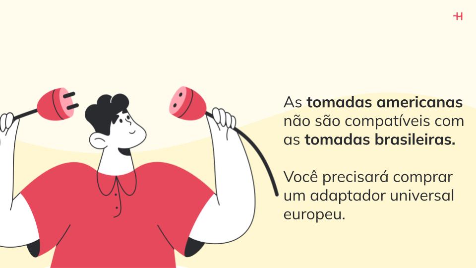 Tomada nos EUA: precisa de um adaptador para o plugue?